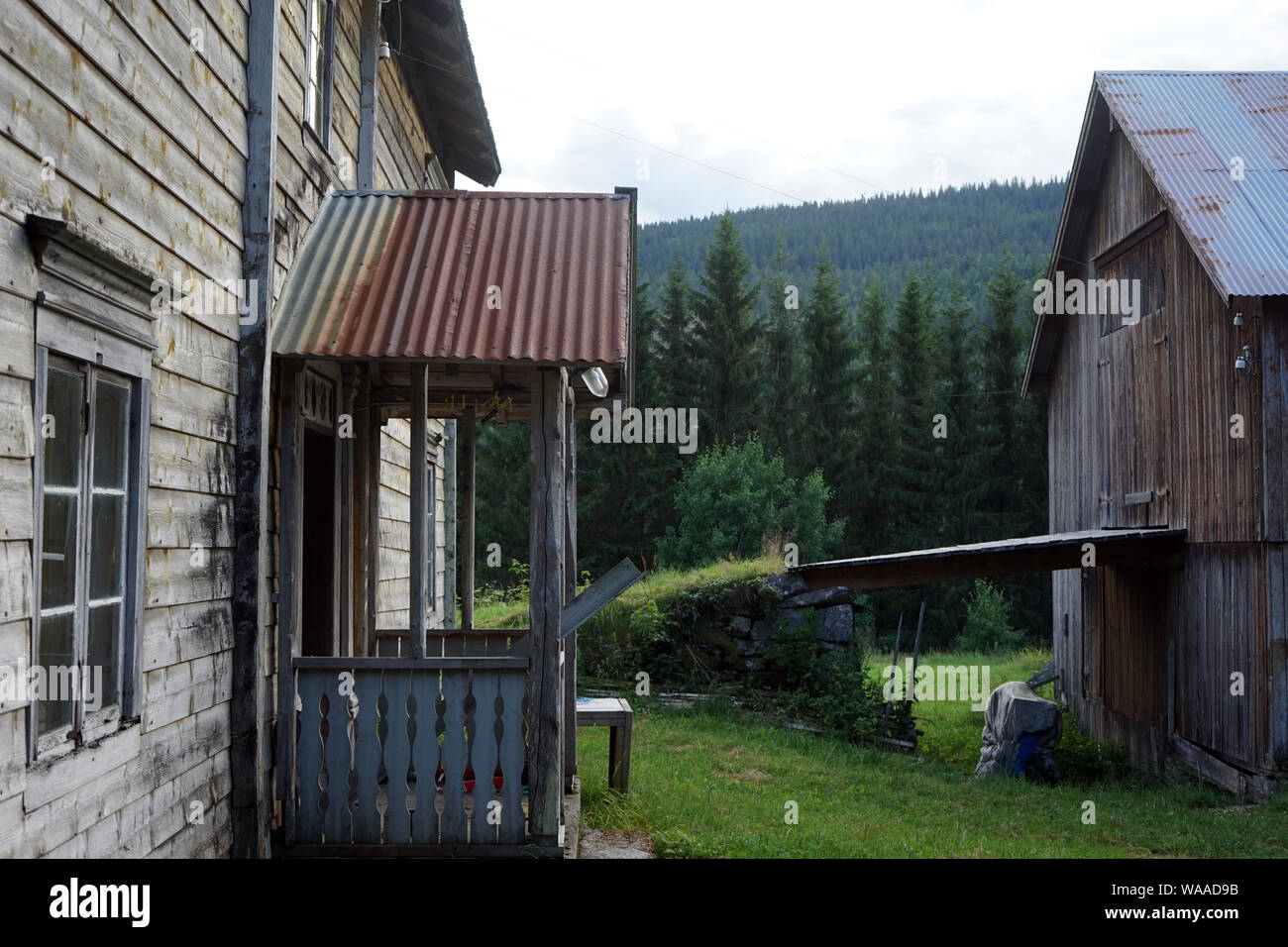 Old barns in farm in Norway Stock Photo - Alamy