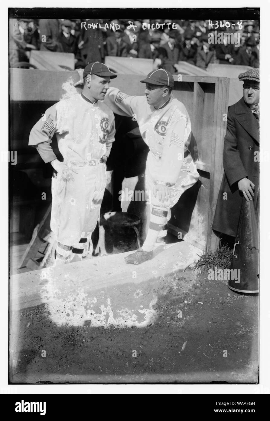 Clarence Pants Rowland & Eddie Cicotte, Chicago AL (baseball Stock ...