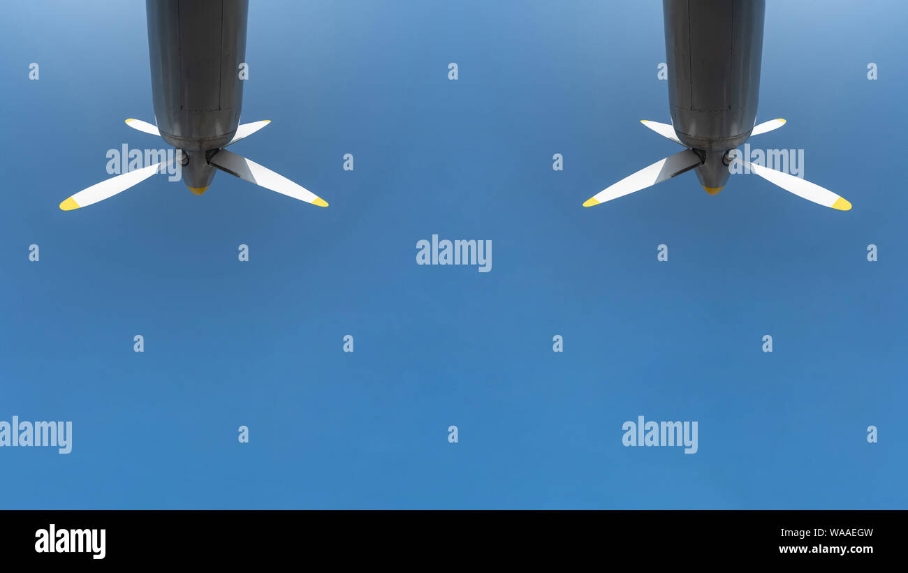 Two propeller plane flying front hi-res stock photography and images ...