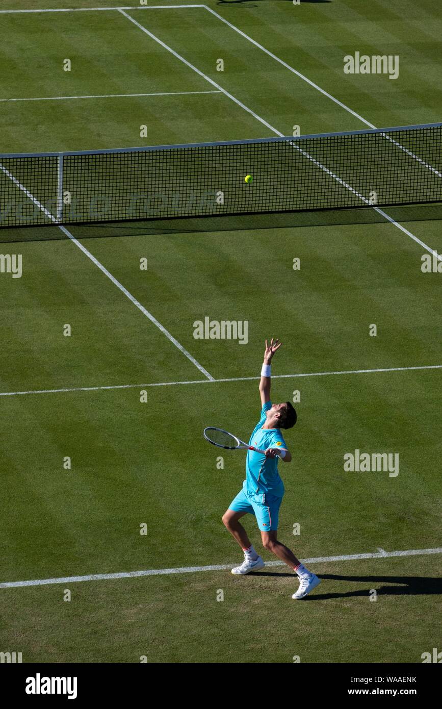 Cameron Norrie of Great Britain serving against Daniel Brands of ...