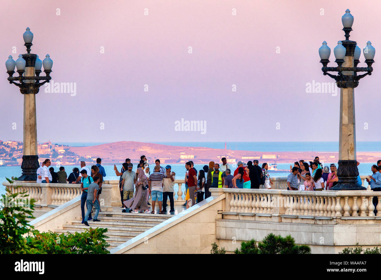 Panoramic viewpoint in Dagustu Park, Baku, Azerbaijan Stock Photo - Alamy