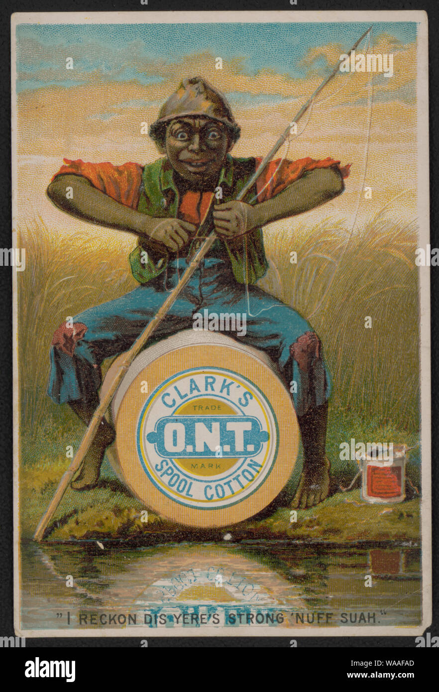 Clark's O.N.T. spool cotton trade mark Stock Photo - Alamy