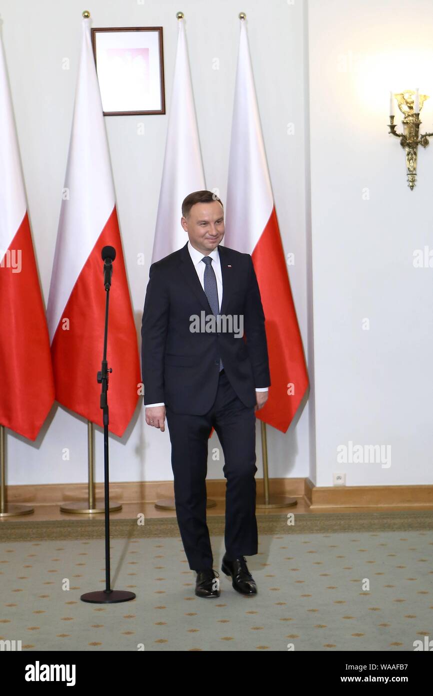April 20, 2018 Warsaw, Poland. Pictured: President of Poland Andrzej ...