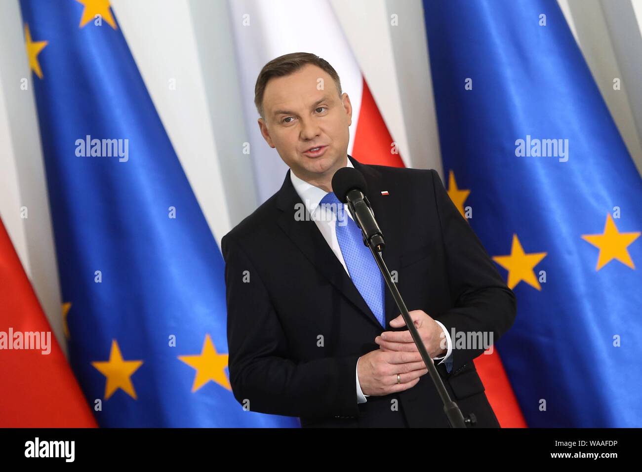 April 27, 2018. Warsaw, Poland. Pictured: President of Poland Andrzej ...