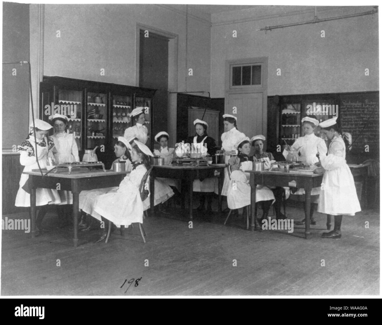 Classroom scene in Washington, D.C. elementary school - cooking class ...