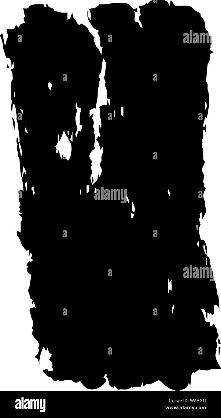 This is a illustration of hand-drawn short thick brush vertical line ...