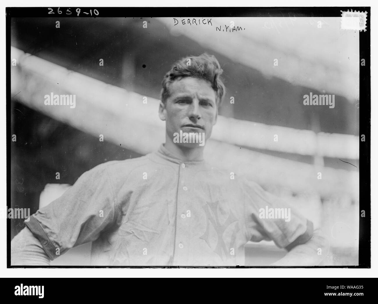Claud Derrick, New York AL, at Polo Grounds, NY (baseball Stock Photo ...