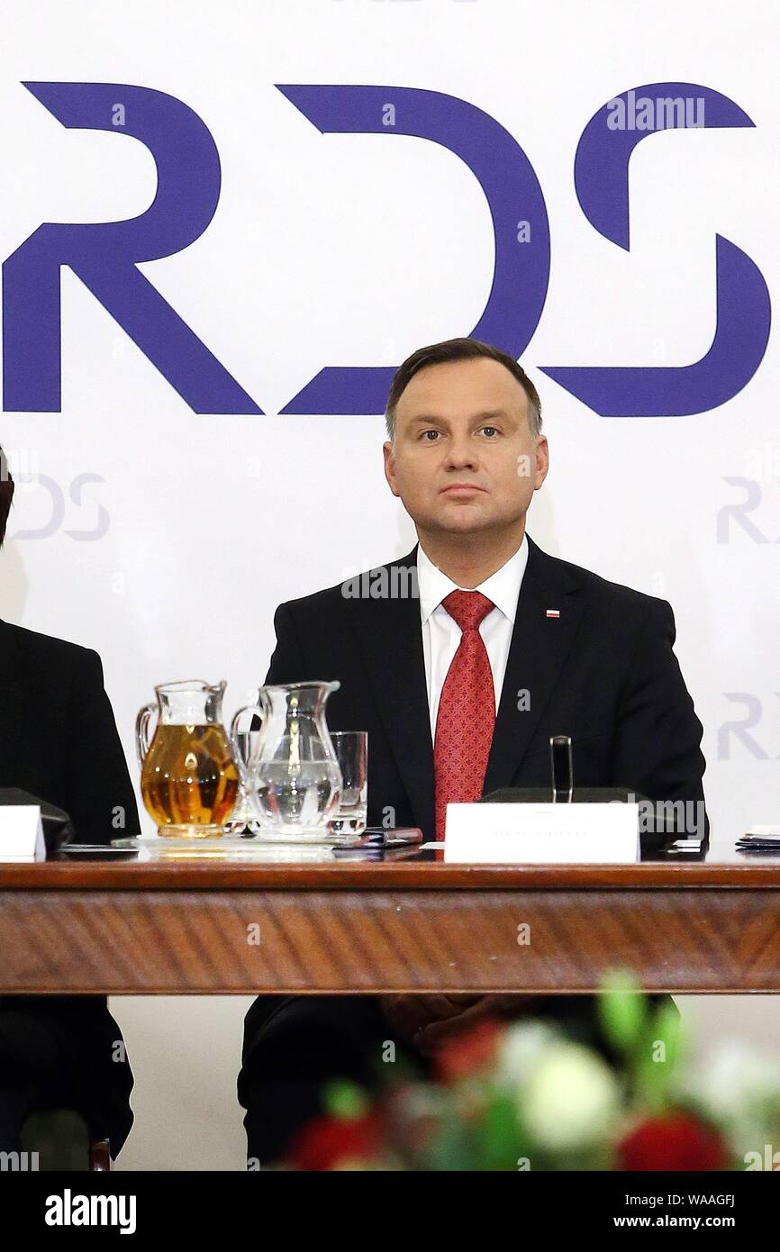 March 05, 2019 Warsaw, Poland. Pictured: President of the Republic of Poland Andrzej Duda Stock ...