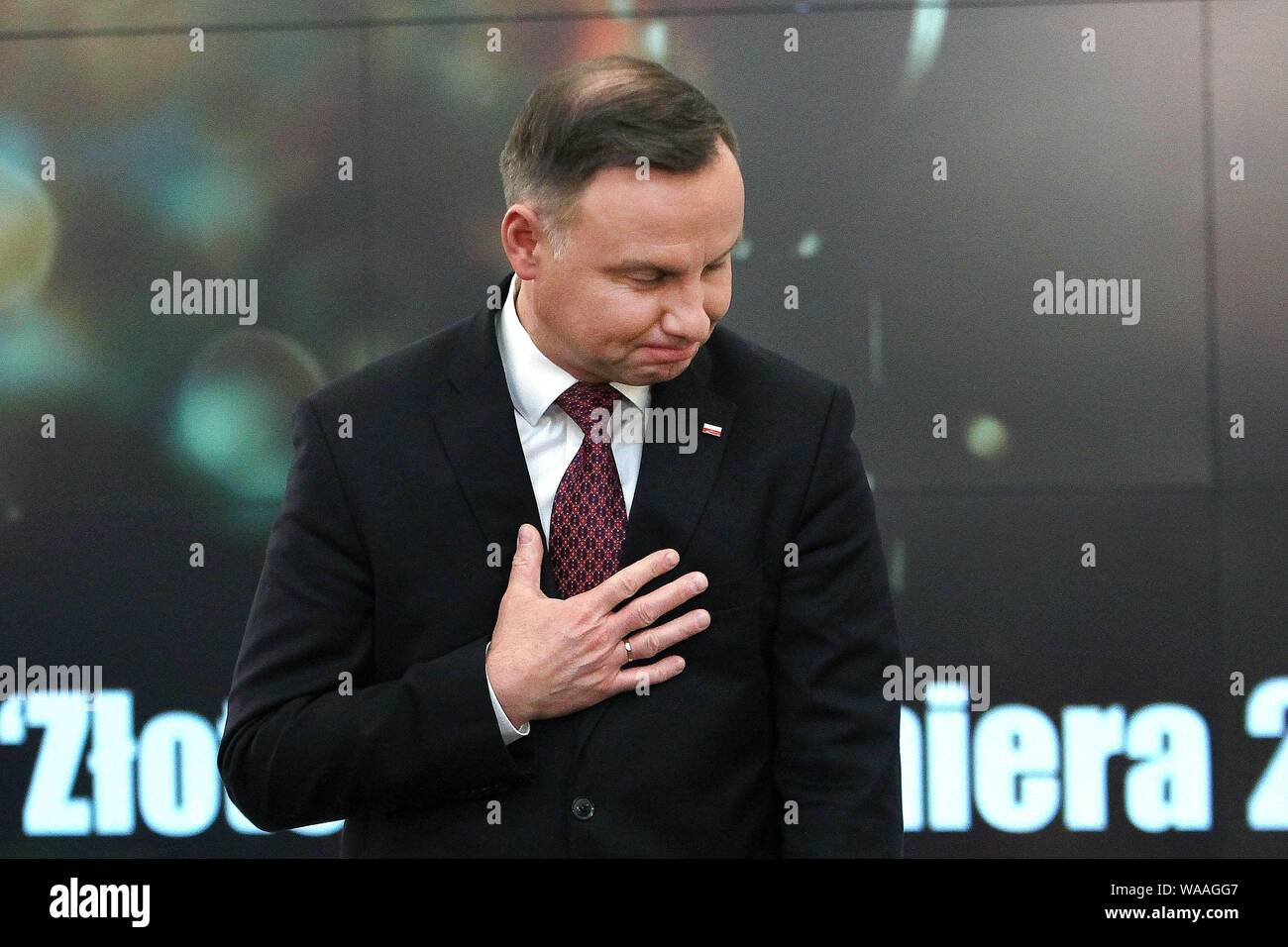 February 27, 2019 Warsaw, Poland. Pictured: President of Poland Andrzej ...