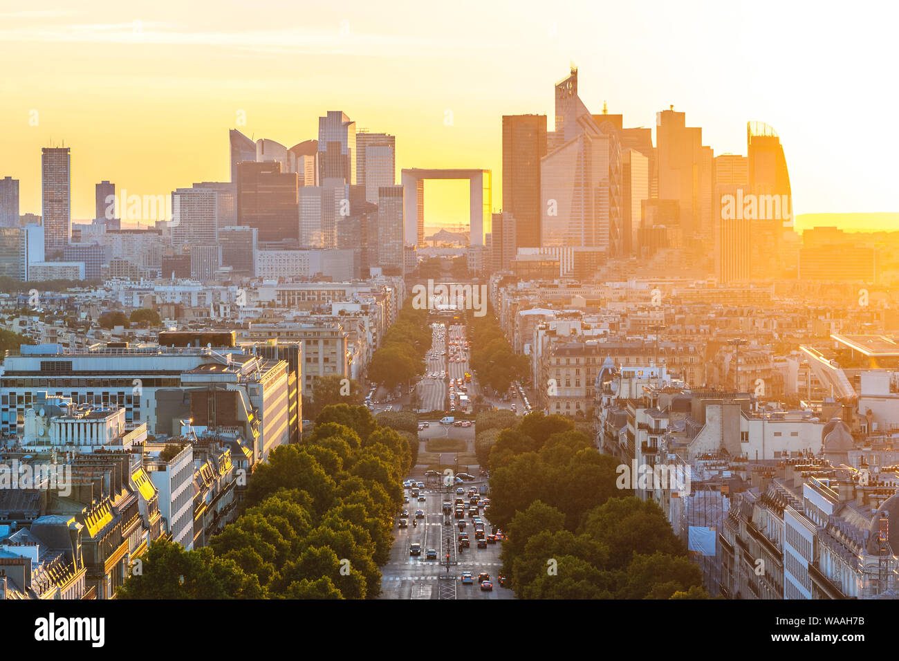 cityscape of paris by the sunset in france Stock Photo - Alamy