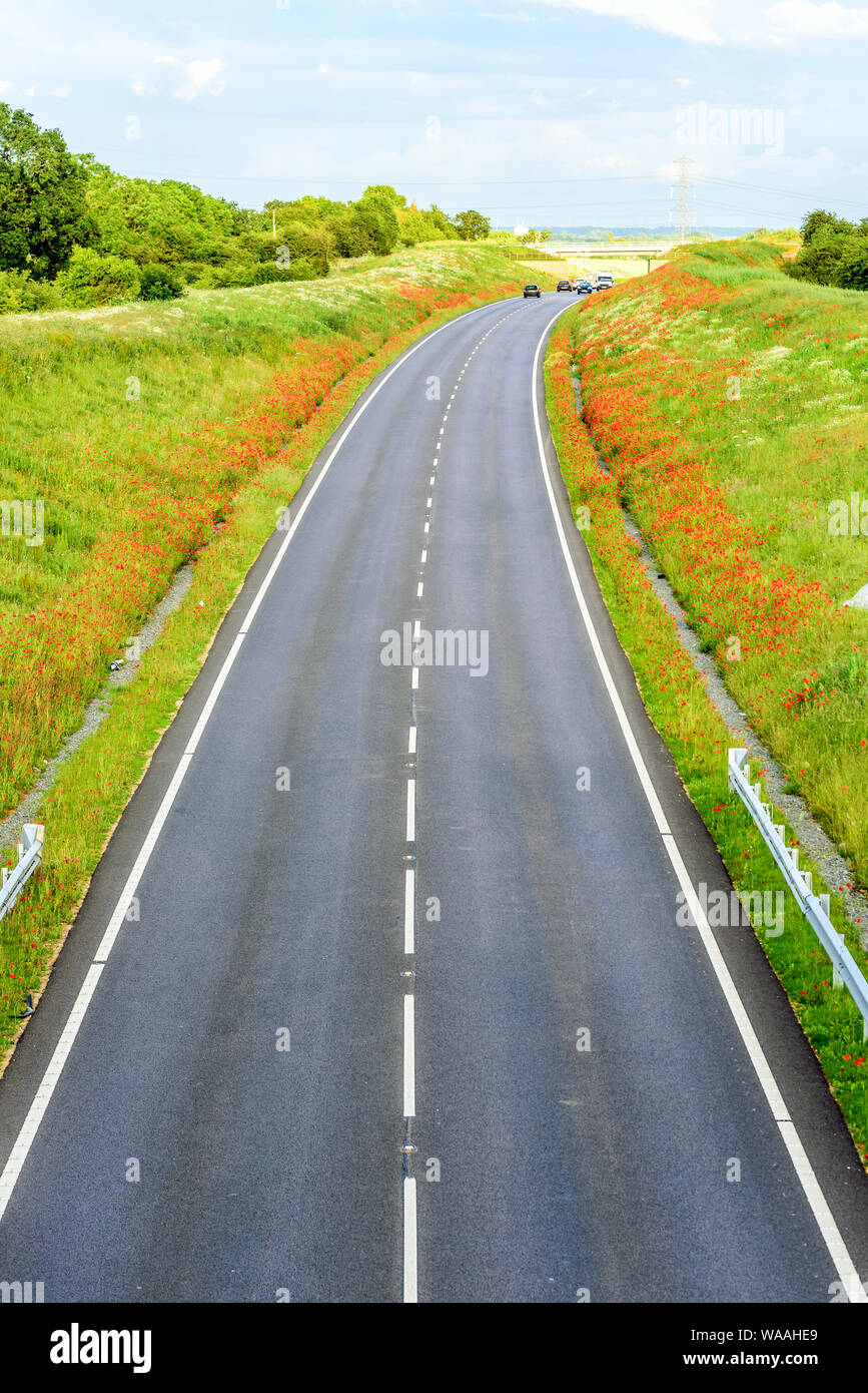 Overhead view countryside road network hi-res stock photography and ...