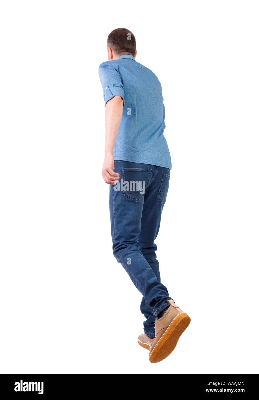 back view of running man. backside view of person. Rear view people ...