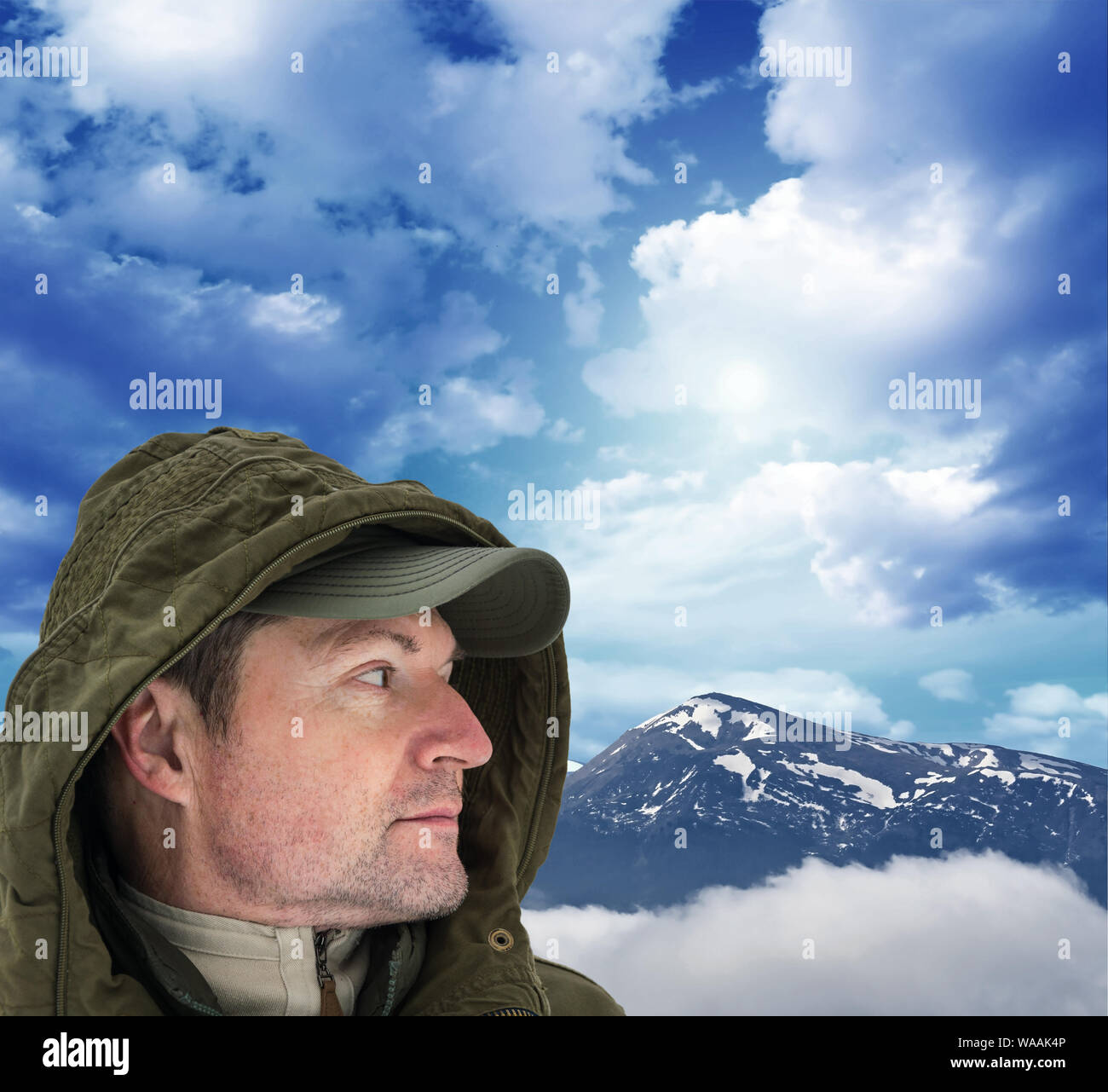 Adventurous man hiking in hi-res stock photography and images - Alamy