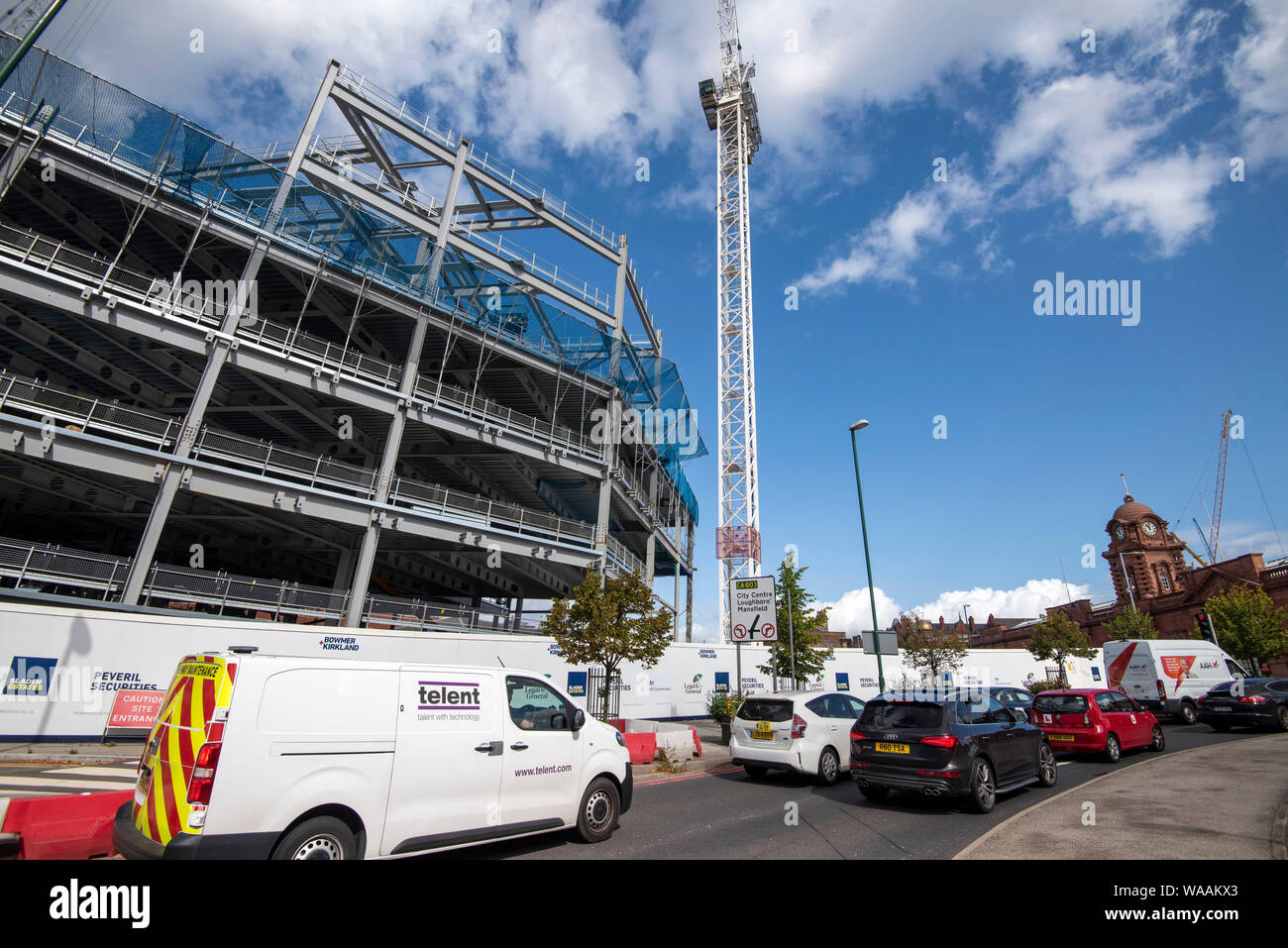 Construction work on the South Side of Nottingham City Centre ...