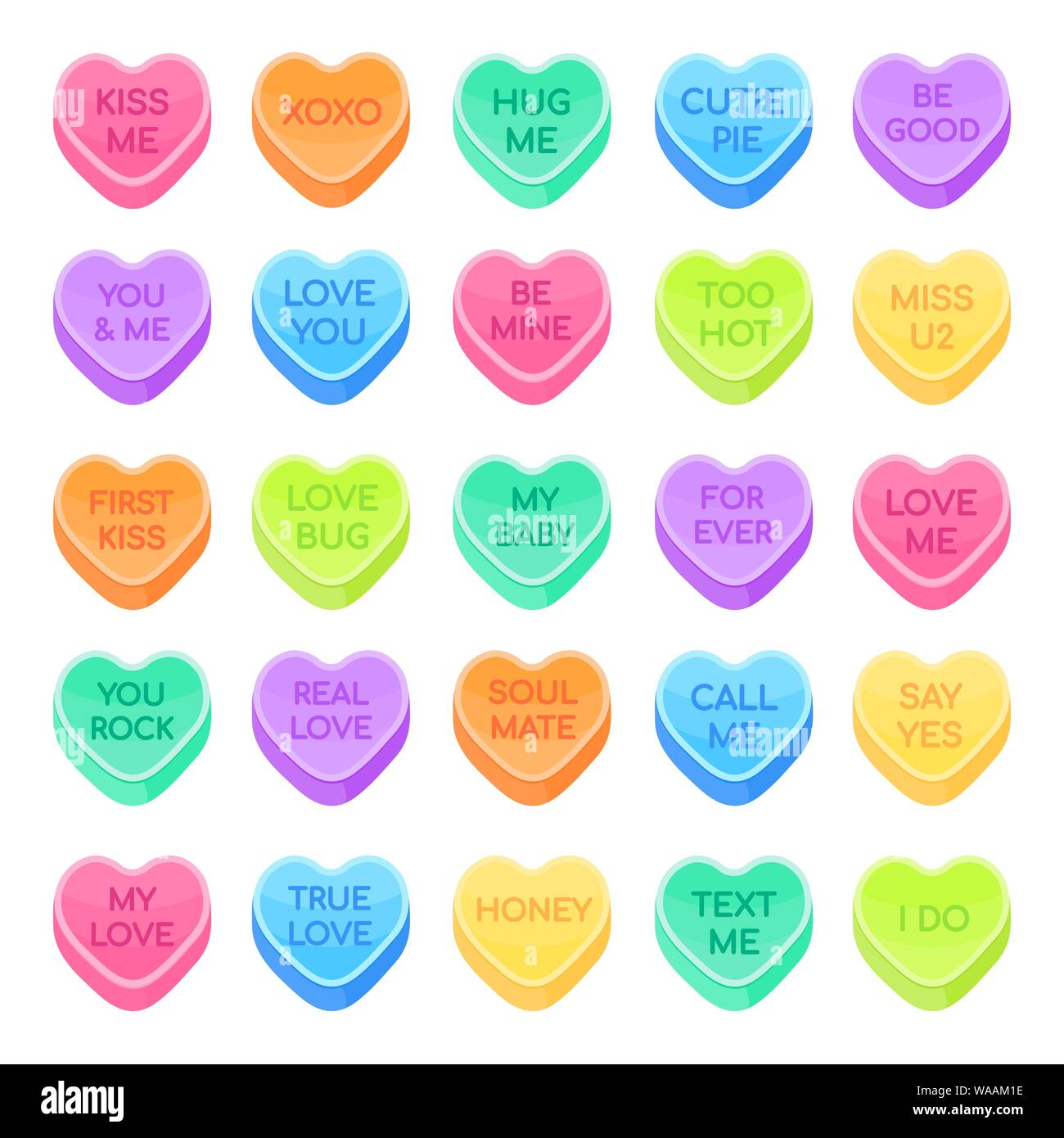 Pastel candy heart message love Stock Vector Images - Alamy
