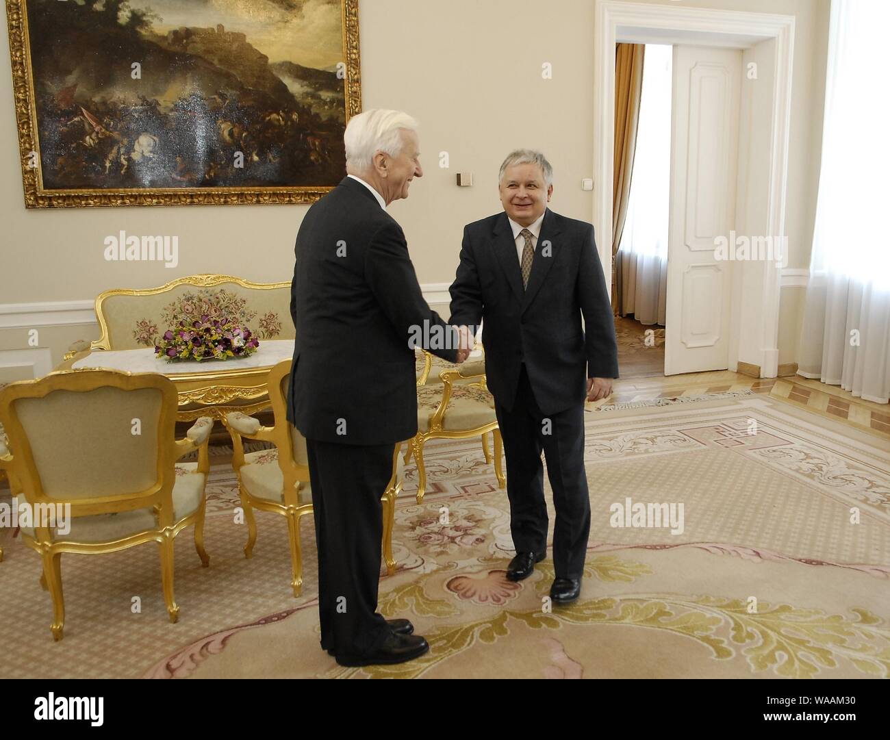 05.03.2007 Warsaw, Poland. Pictured: Lech Kaczynski, Richard von ... 05.03.2007 Warsaw, Poland. Pictured: Lech Kaczynski, Richard von ...