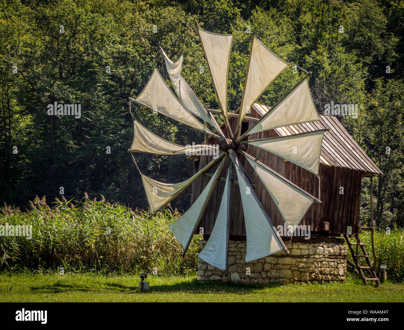 Old Wooden Grain Windmill ( Gristmill ) Landscape Stock Photo - Alamy