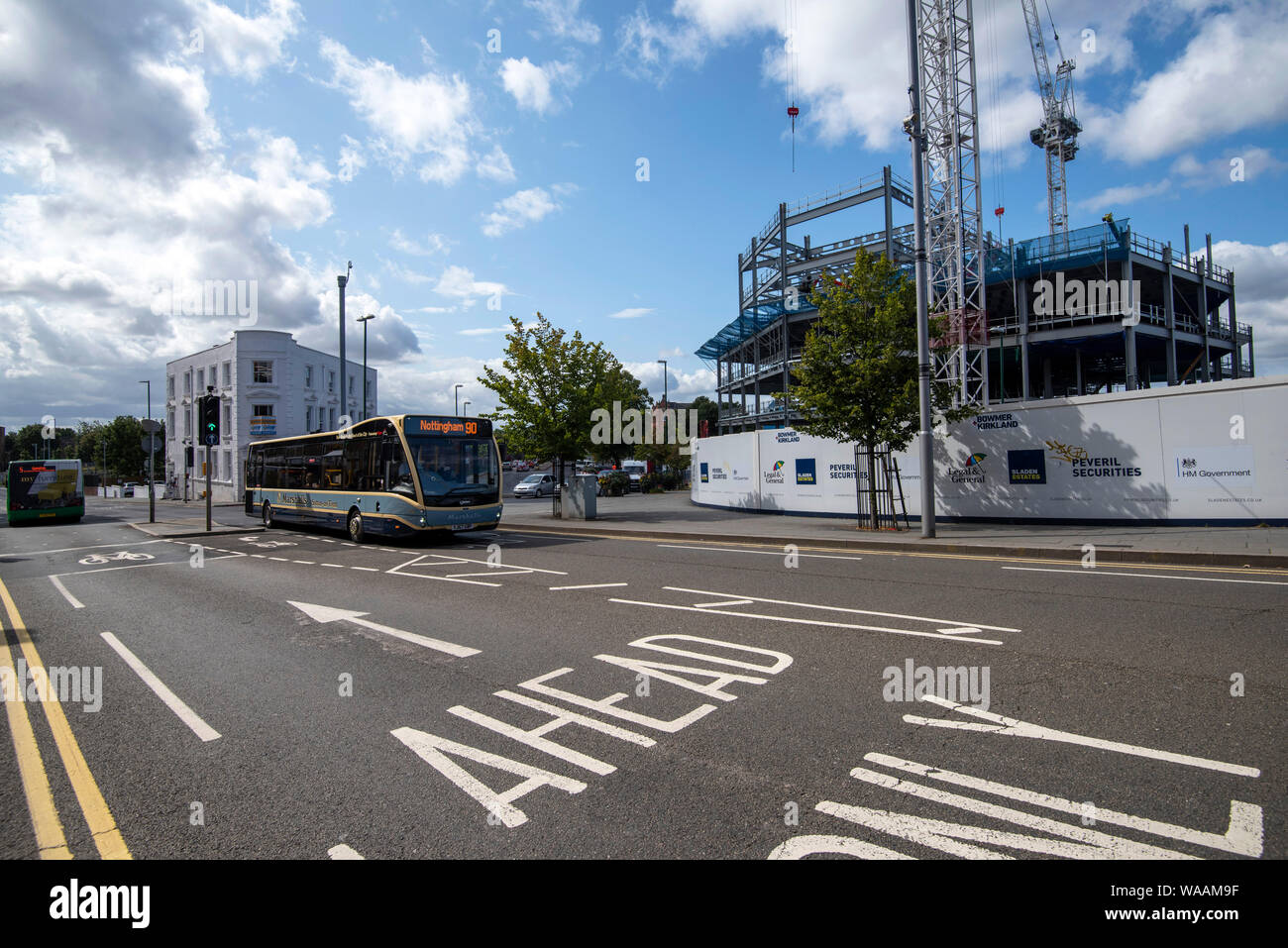 Construction work on the South Side of Nottingham City Centre ...