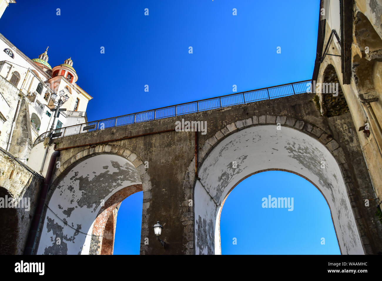 Amalfi Drive, Arched Bridge, Atrani, Amalfi Coast, Italy Stock Photo ...