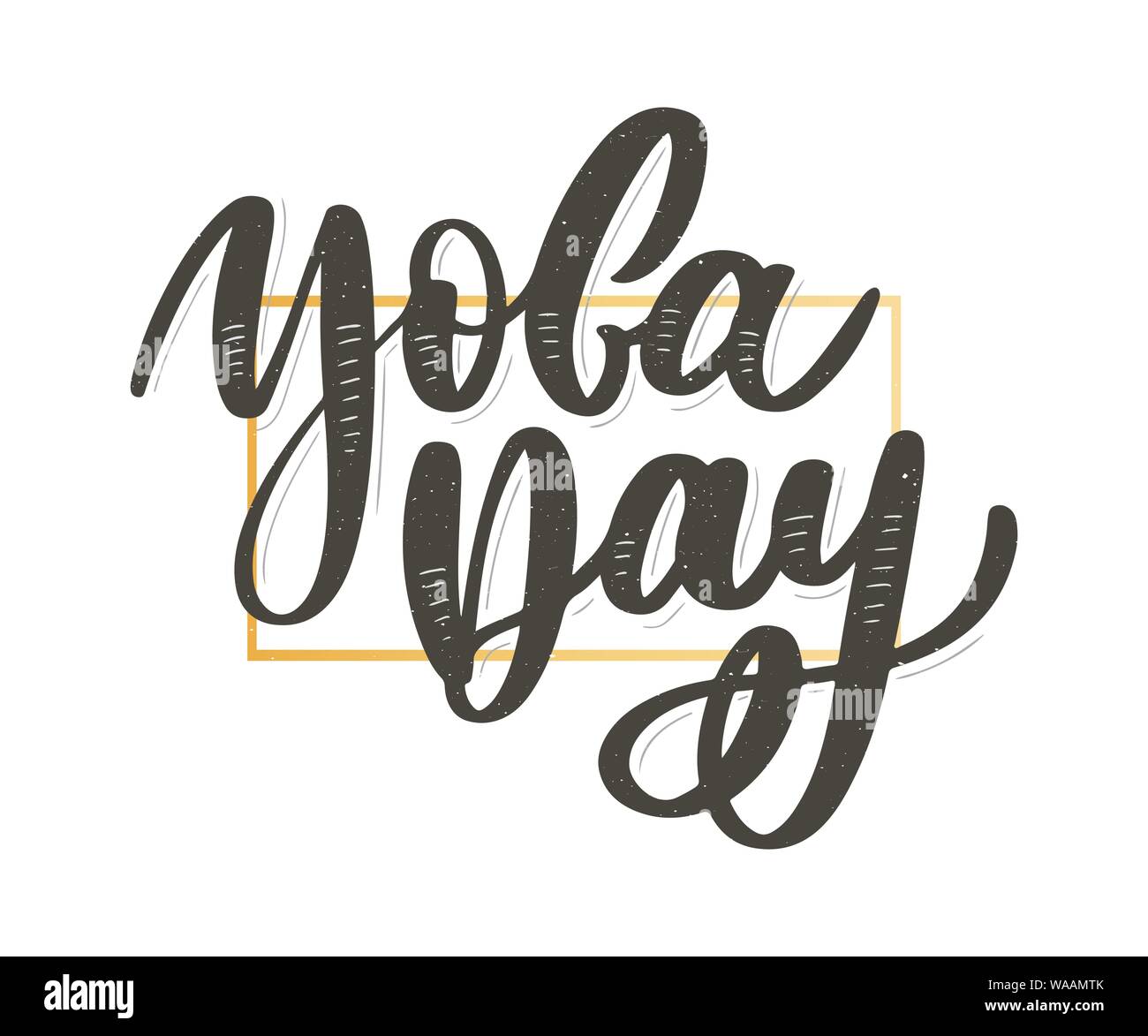 international yoga day, handwritten text, calligraphy, lettering Stock ...