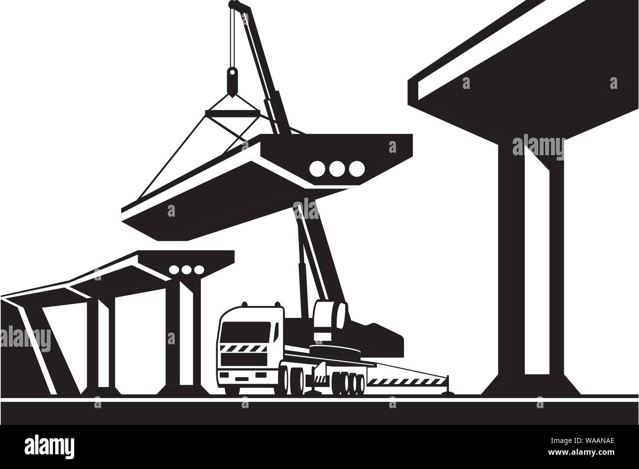 Concrete lift bridge bridge Stock Vector Images - Alamy