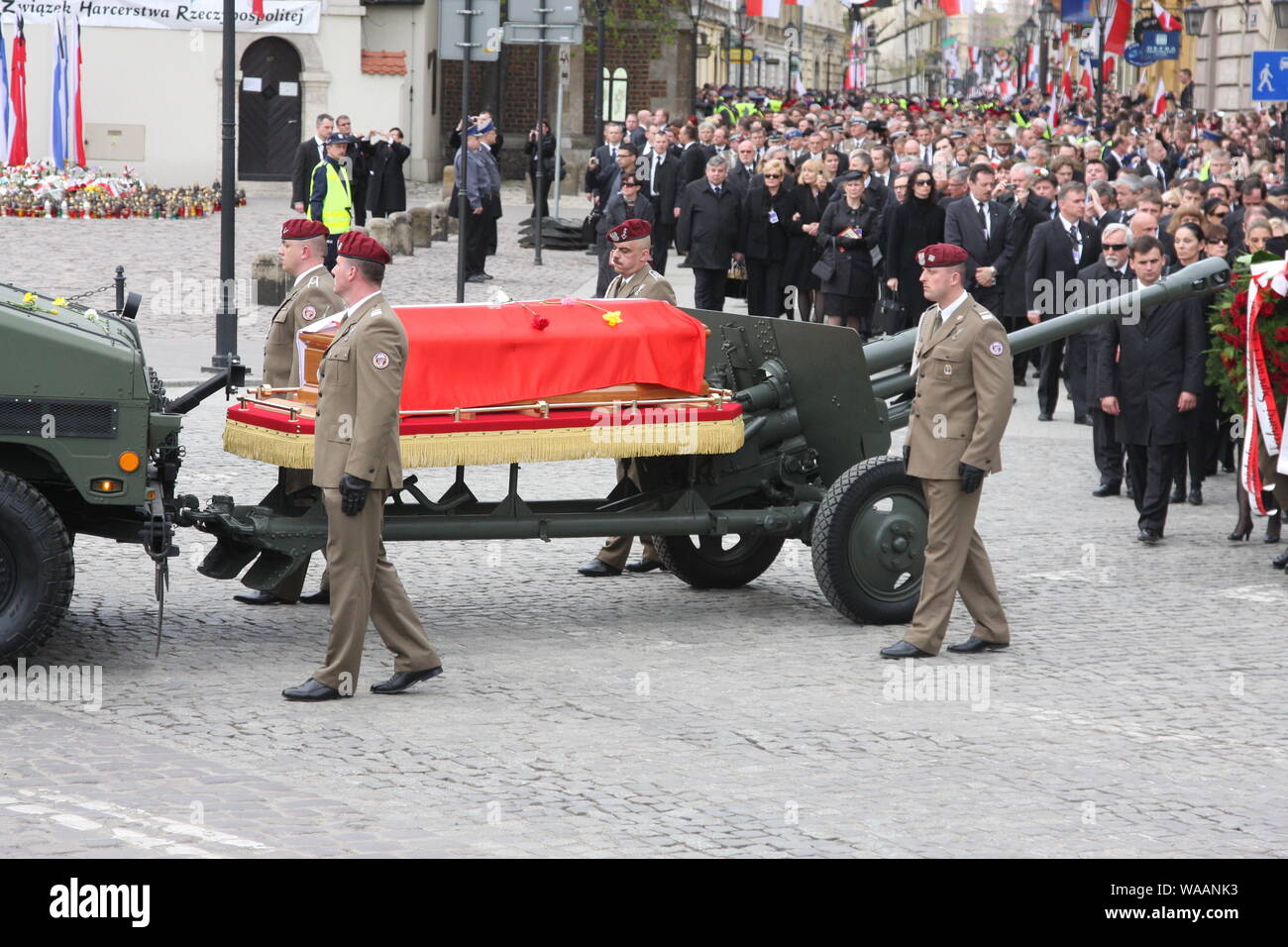 17.04.2010 Cracow, Poland. The funeral of President of the Republic of ...