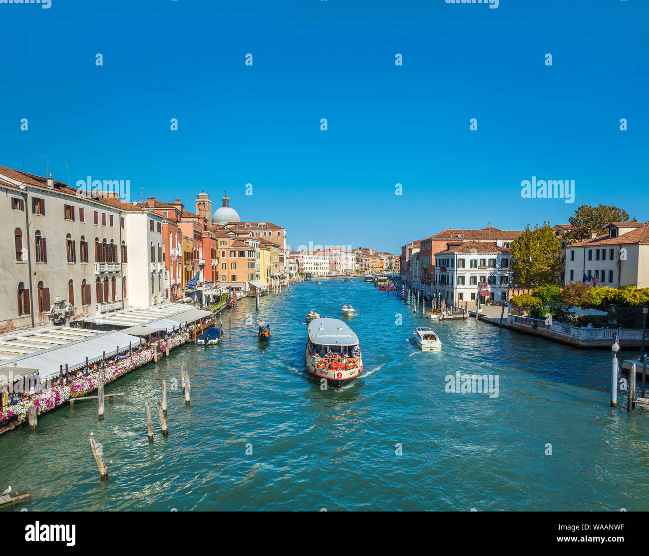 Venice, Italy - Sep 30, 2018: morning view of the Grand Canal from the ...