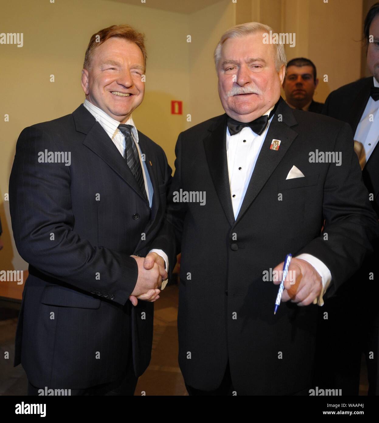 10.01.2009 Warsaw, Poland. Pictured: Lech Walesa (President of Poland ...