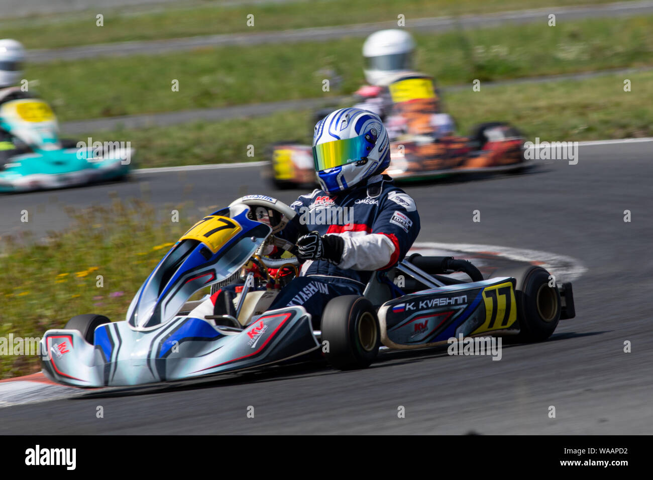 Unidentified pilots compete on the Atron track in the Rotax max Cup RAF ...