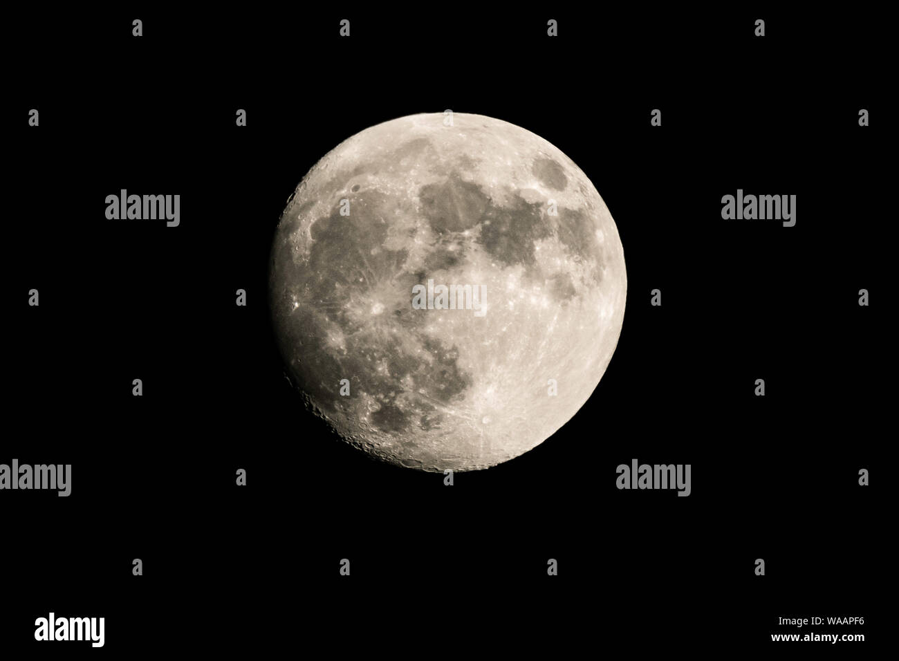 Full grey Moon close up. Black deep cosmos space background Stock Photo ...