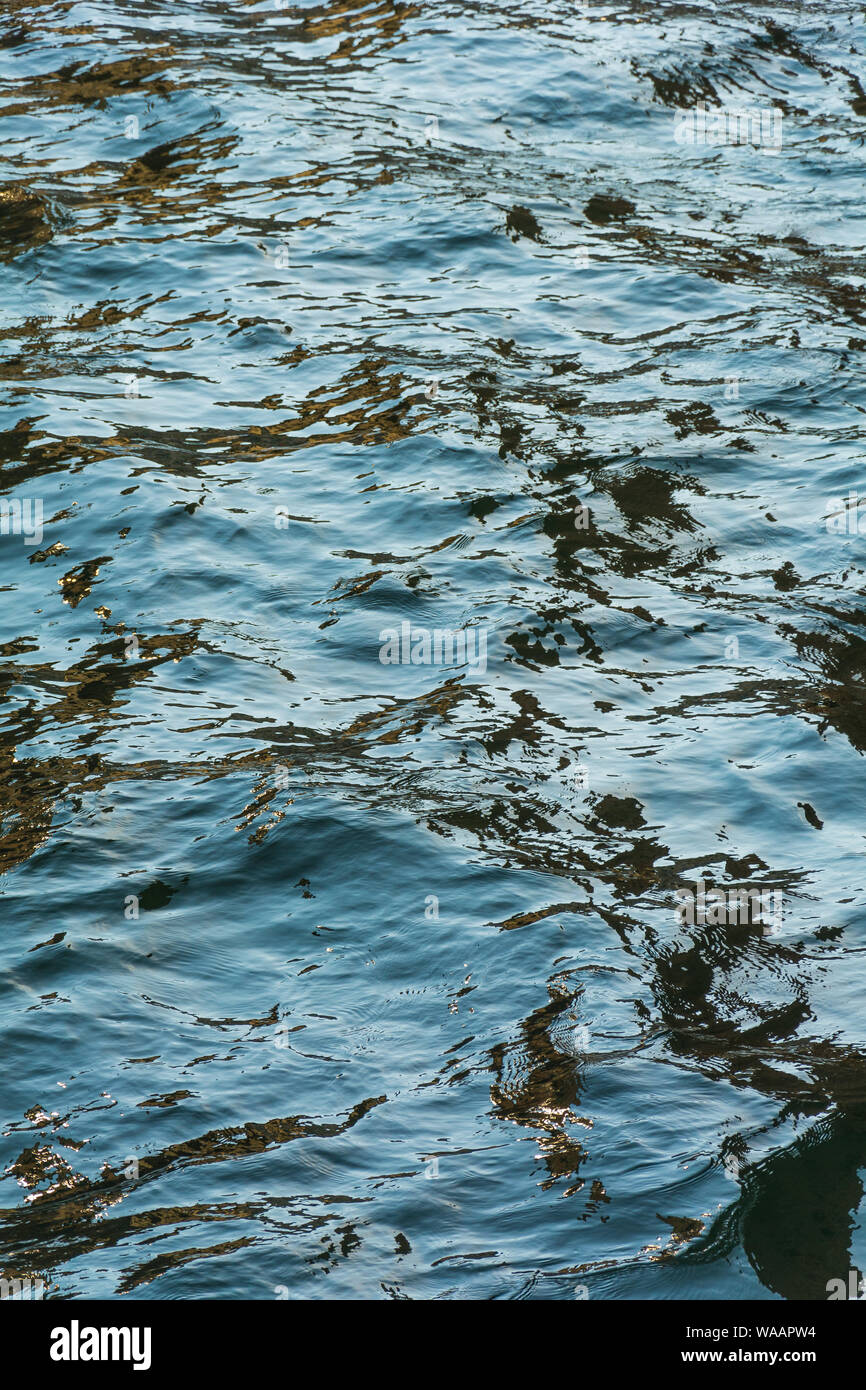 water texture background close up. Bright colorful water reflection ...