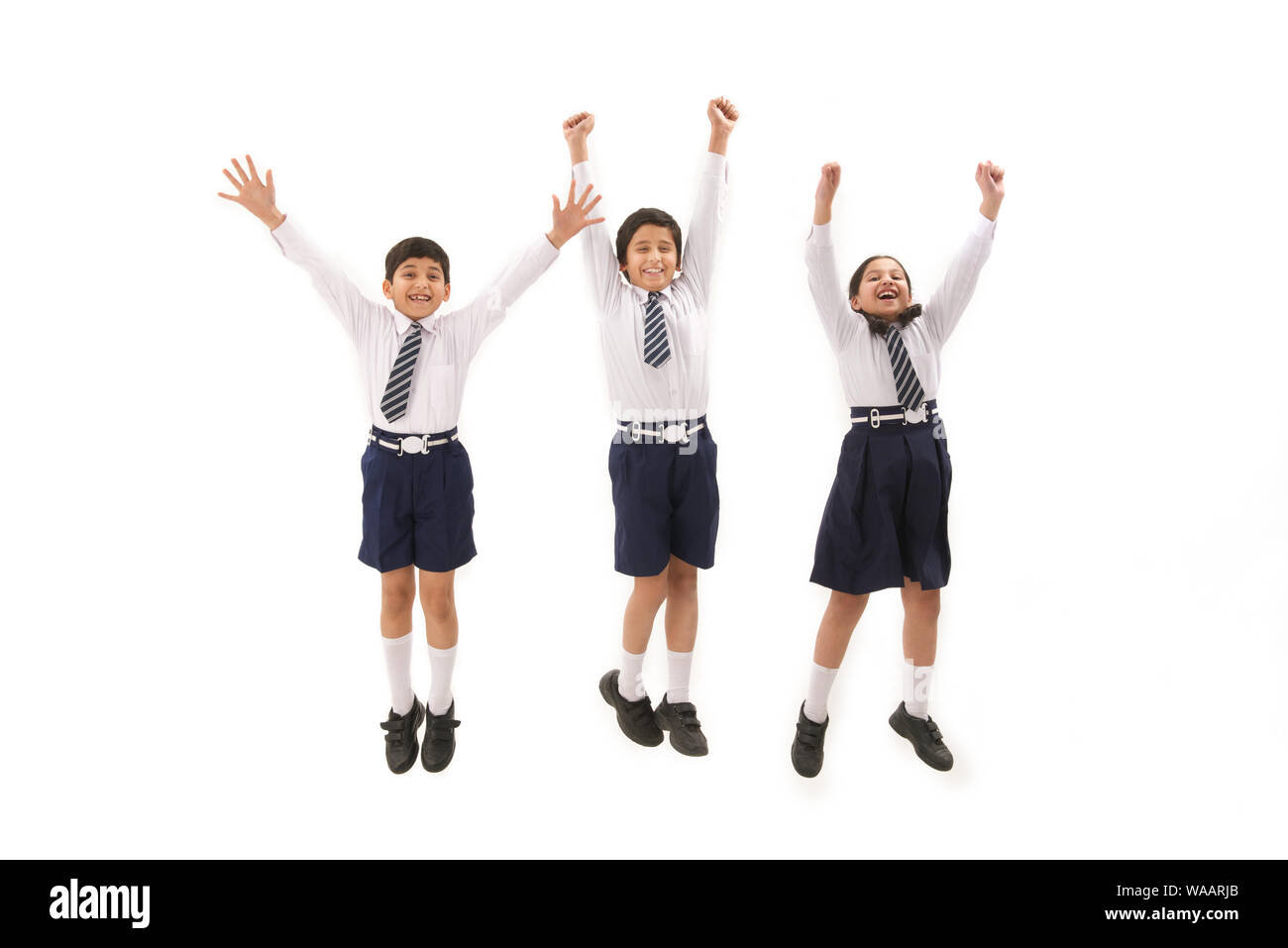 School children jumping in air Stock Photo - Alamy