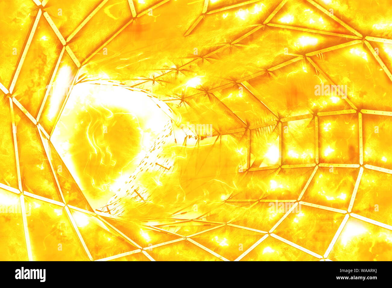 yellow abstract art with geometric shapes Stock Photo - Alamy