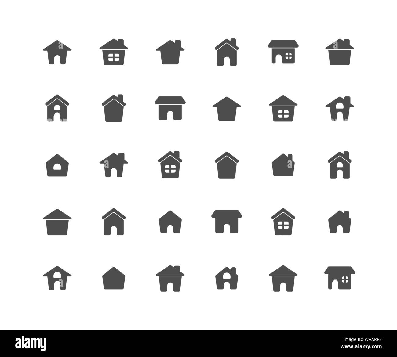 Home Solid Icon Set on white background Stock Vector Image & Art - Alamy