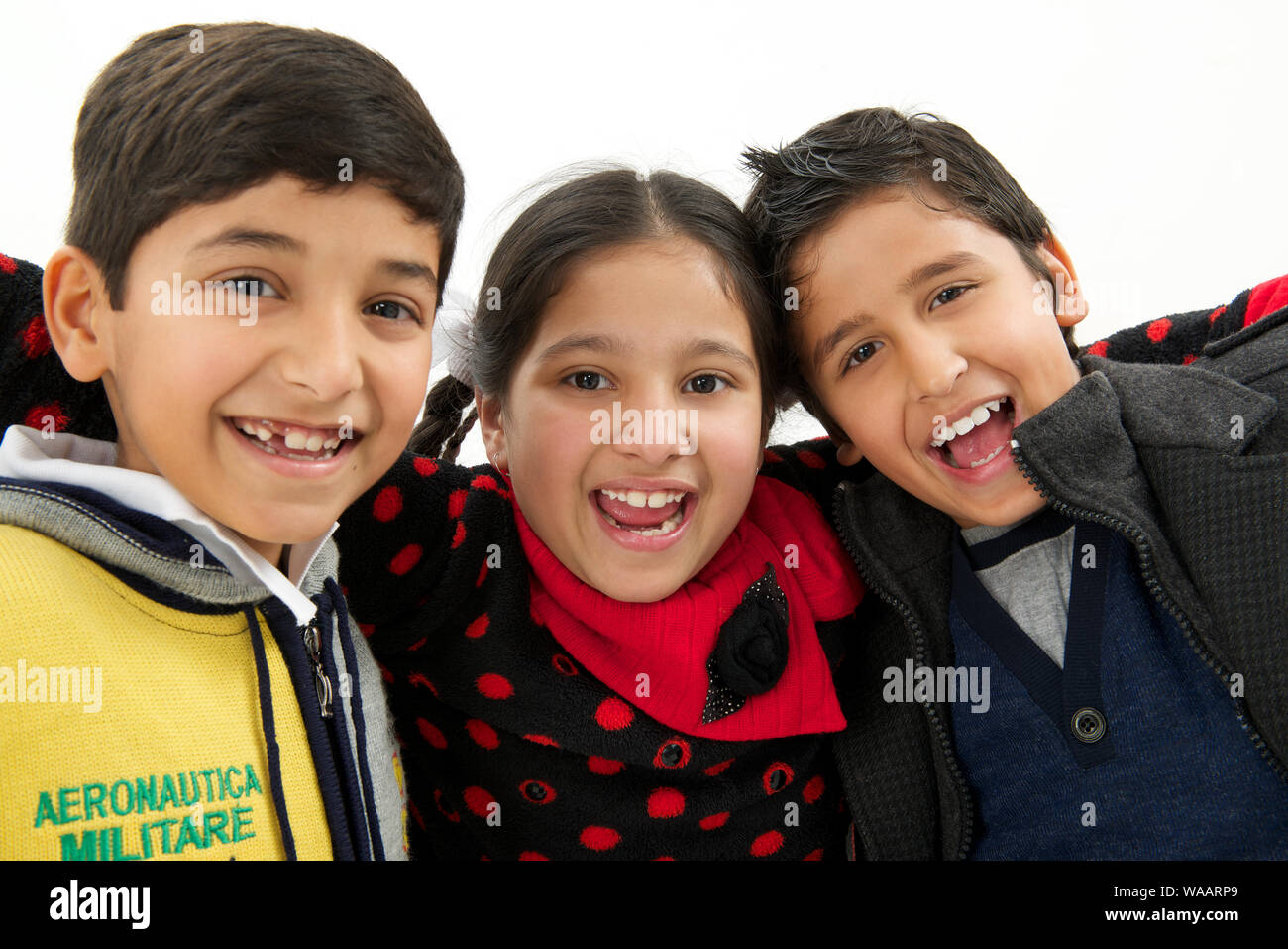 Portrait of three friends enjoying Stock Photo - Alamy