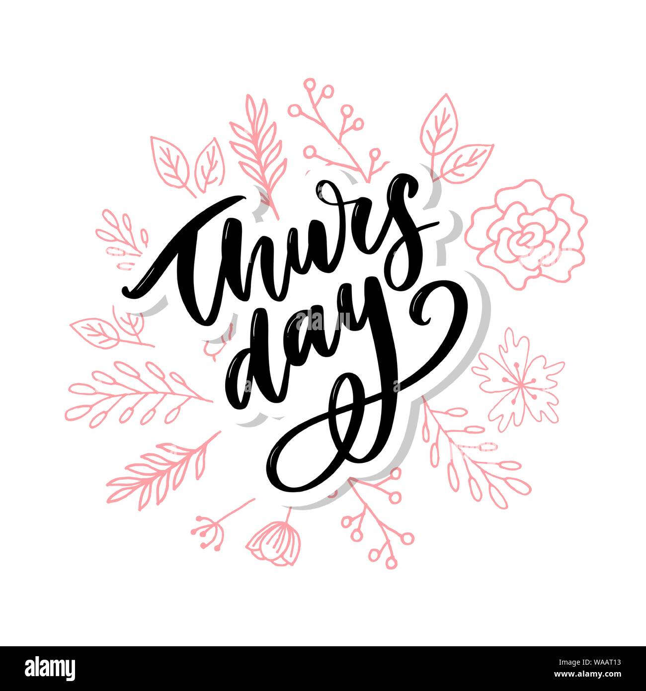 Thursday - Fireworks - Today, Day, weekdays calender Lettering ...