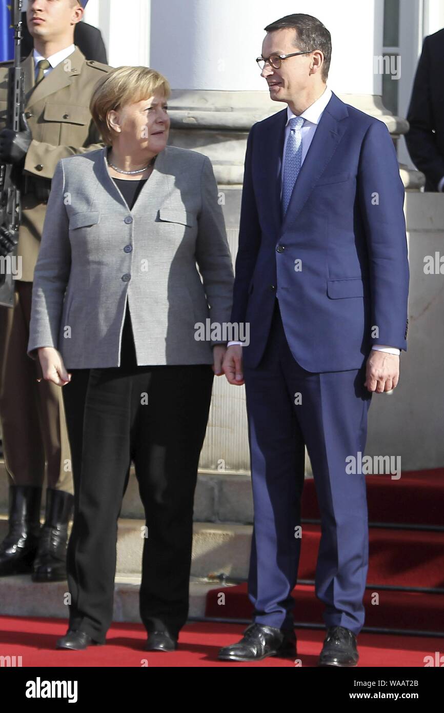 Warsaw Poland, November 2, 2018. Angela Merkel visiting Poland ...