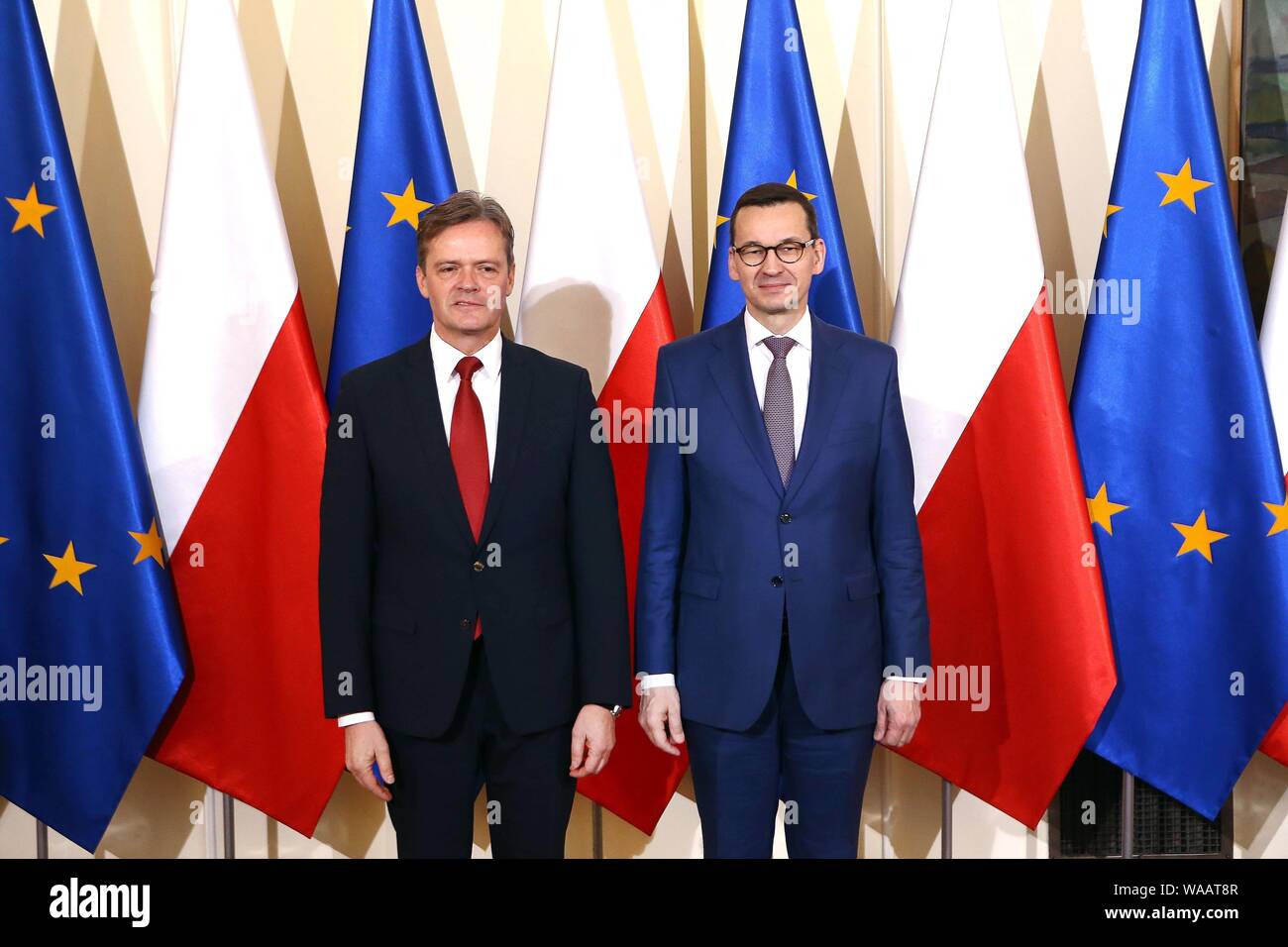 Warsaw, Poland 22.01.2019. Prime Minister of Poland Mateusz Morawiecki ...