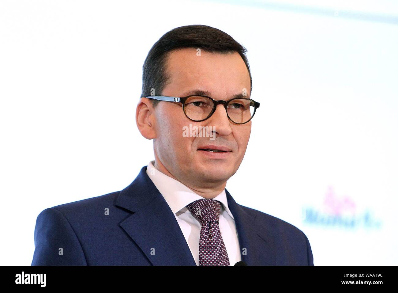 Warsaw, Poland 22.01.2019. Press Conference. Pictured: Prime Minister ...