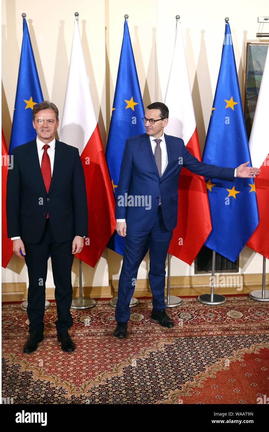 Warsaw, Poland 22.01.2019. Prime Minister of Poland Mateusz Morawiecki ...