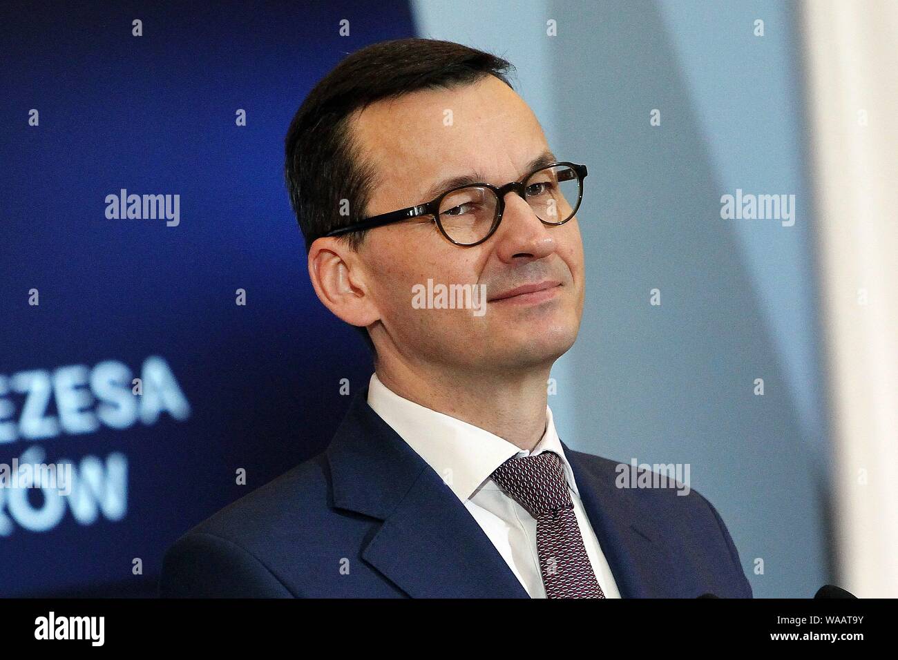 Warsaw, Poland 22.01.2019. Prime Minister of Poland Mateusz Morawiecki ...