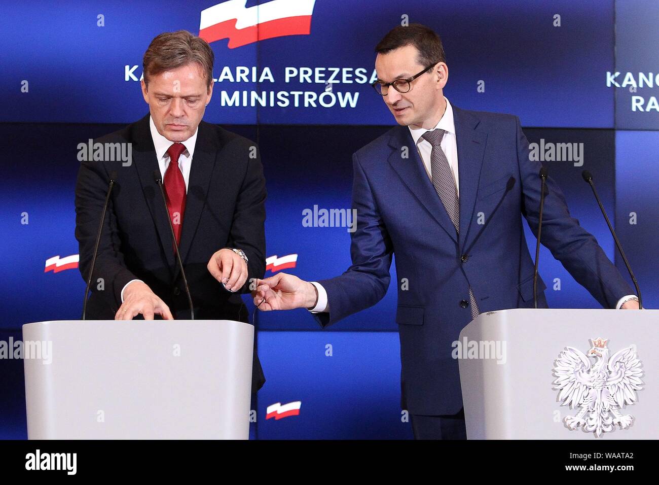 Warsaw, Poland 22.01.2019. Prime Minister of Poland Mateusz Morawiecki ...