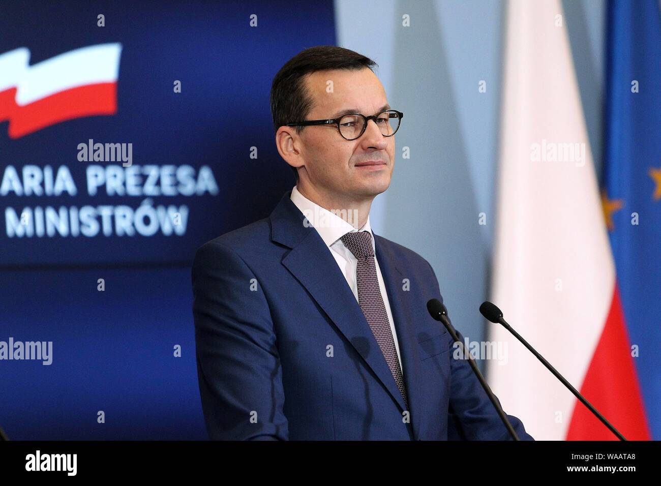 Warsaw, Poland 22.01.2019. Prime Minister of Poland Mateusz Morawiecki ...