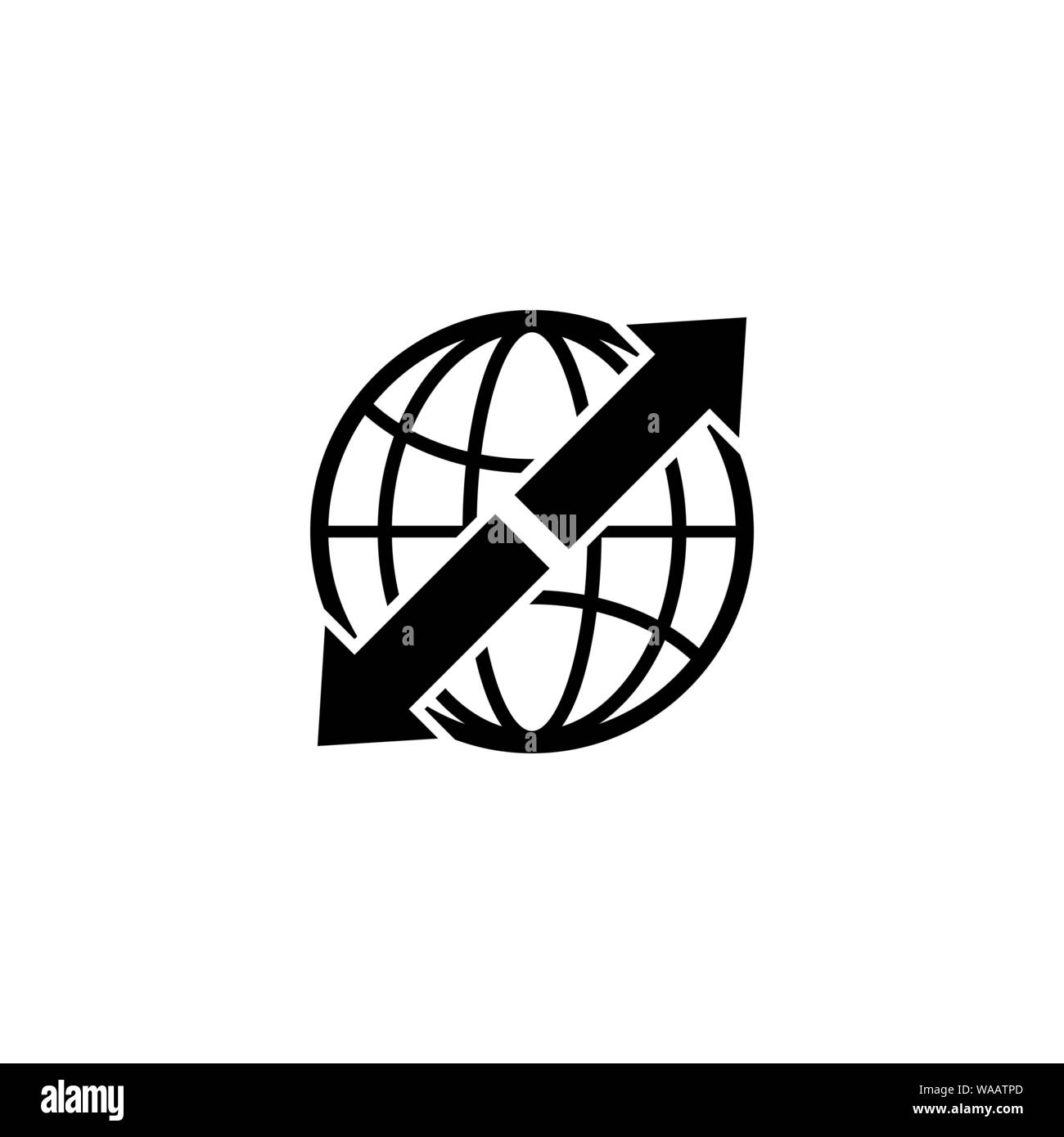 Worldwide Shipping, World Delivery. Flat Vector Icon illustration ...