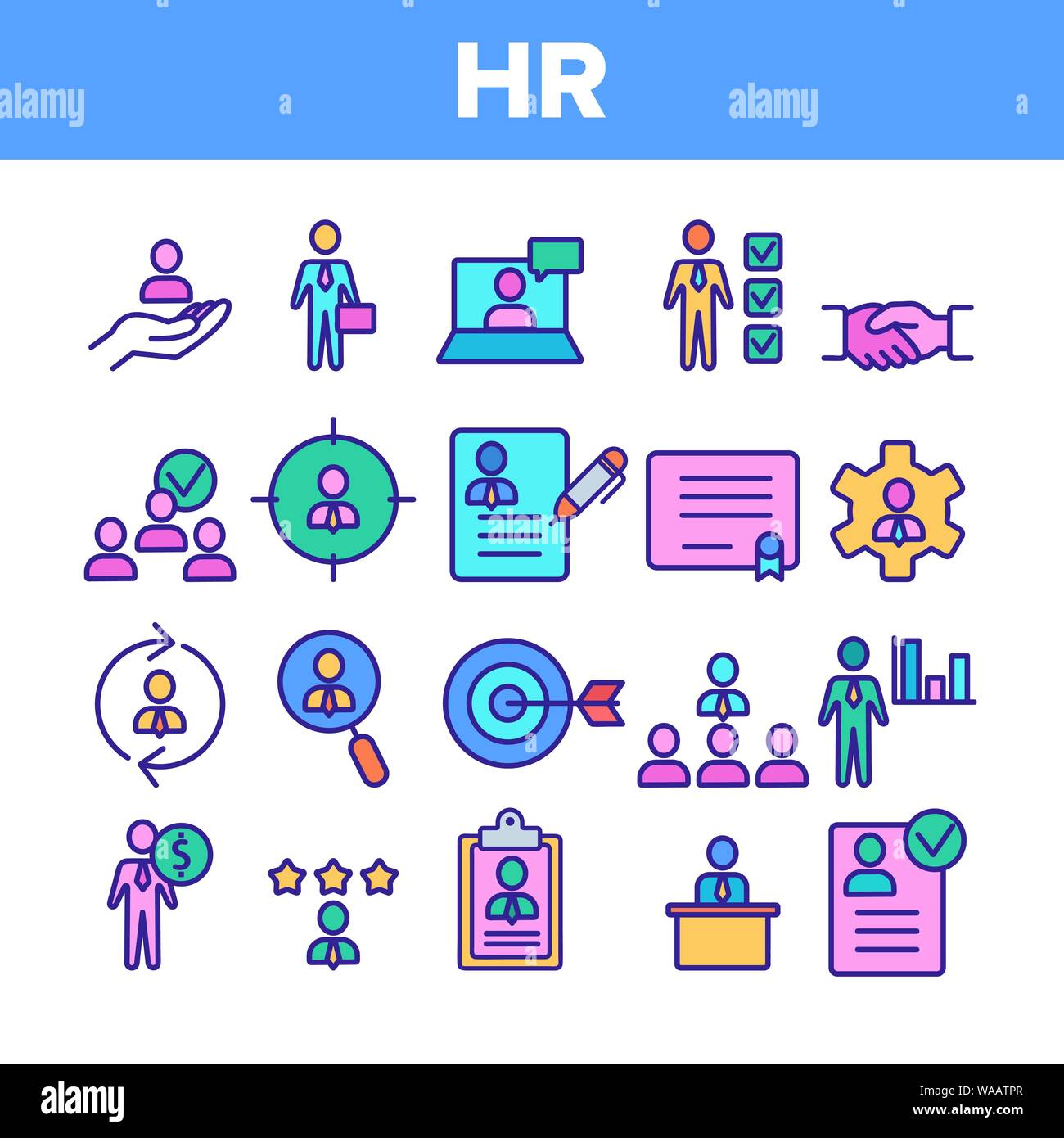 Color HR Human Resources Icons Set Vector Stock Vector Image & Art - Alamy