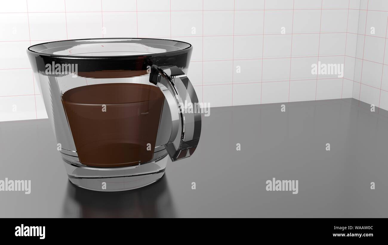 Modern glass coffee cup - 3D rendering illustration Stock Photo - Alamy