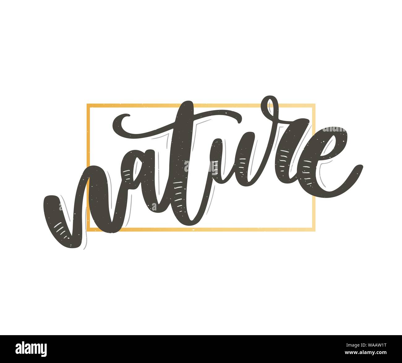 Natural product sticker - handwritten modern calligraphy on grunge ...