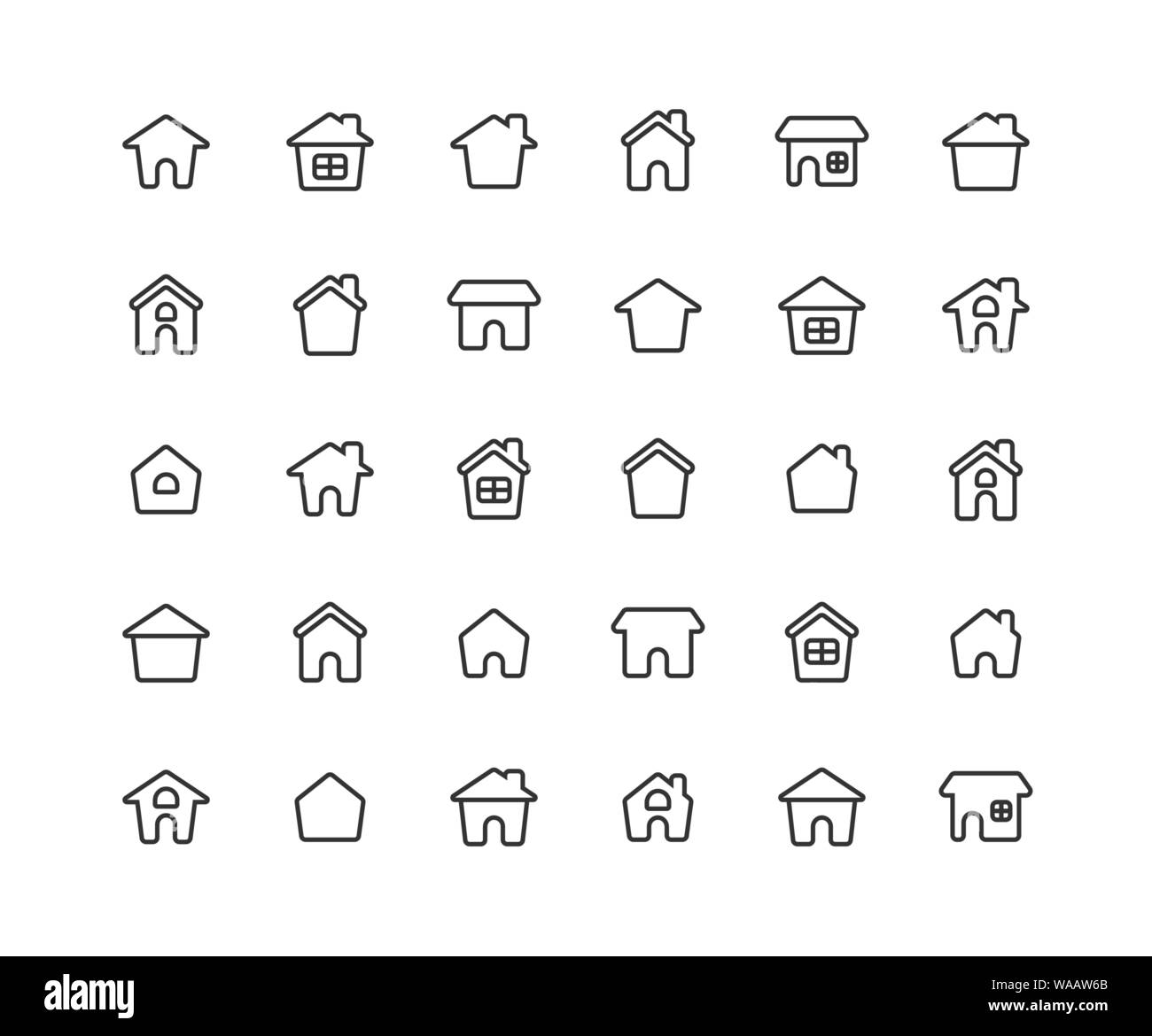 Home Ouline Icon Set on white background Stock Vector Image & Art - Alamy