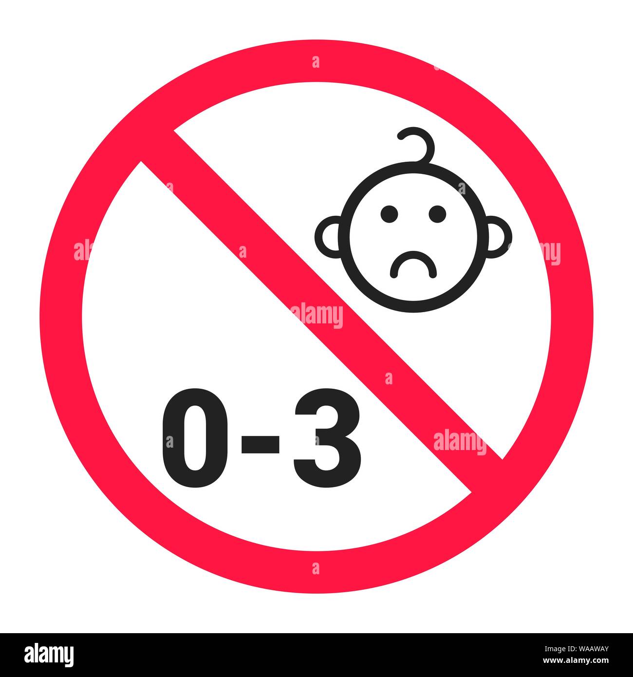 Warning sign suitable children under hi-res stock photography and ...