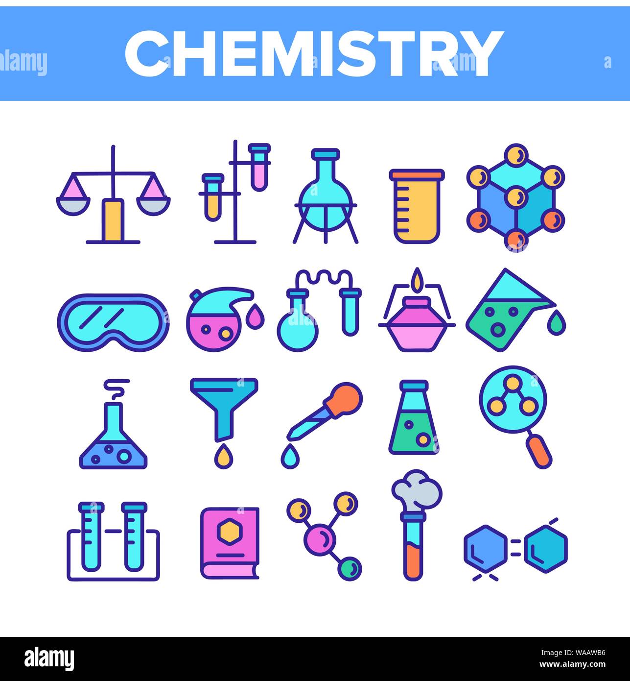 Color Chemistry Elements Icons Set Vector Stock Vector Image & Art - Alamy